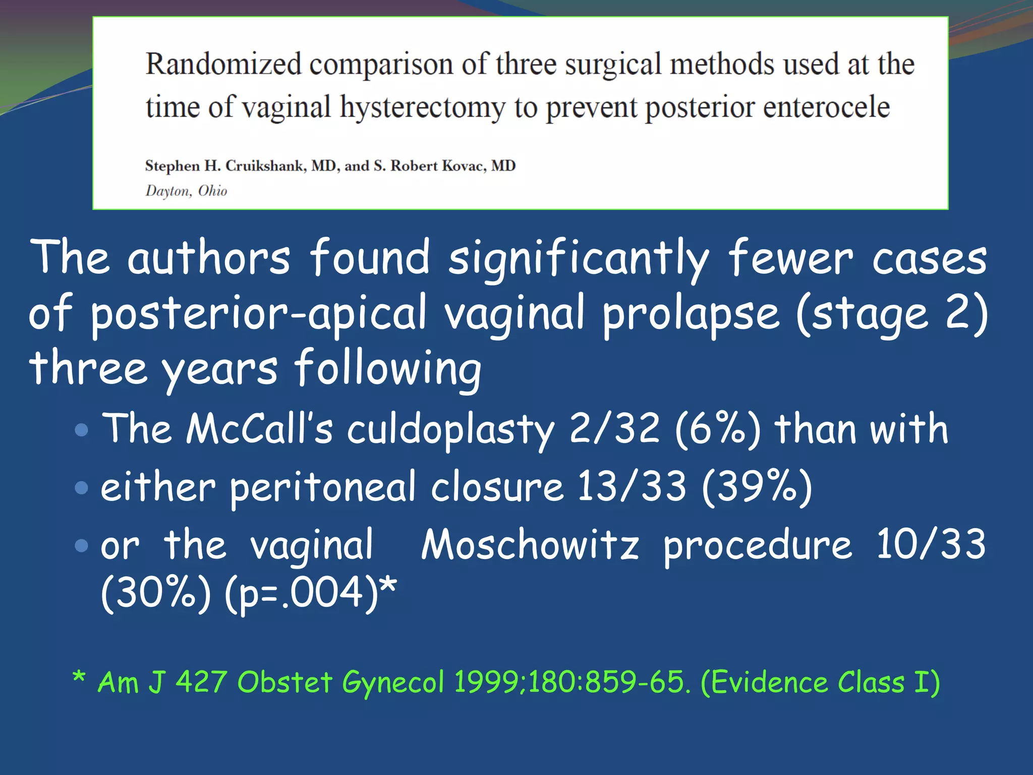 Preventing vault prolapse after hysterectomy | PDF