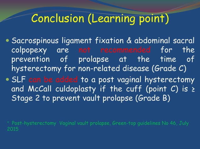 Preventing vault prolapse after hysterectomy | PDF | Reproductive ...