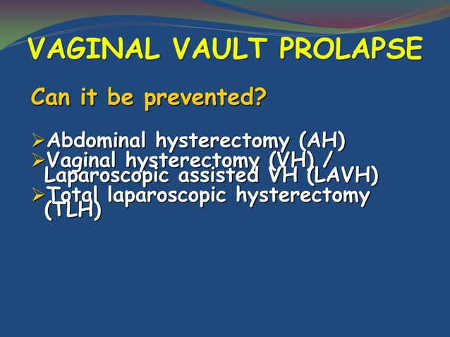 Preventing vault prolapse after hysterectomy | PDF | Reproductive ...
