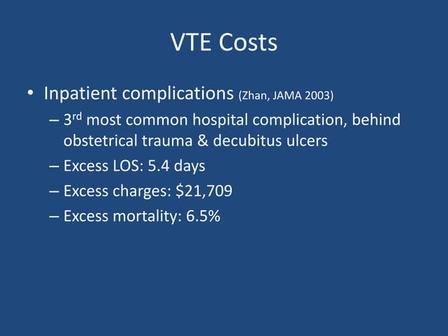 Preventing VTE Venous thromboembolism in hospital | PPT