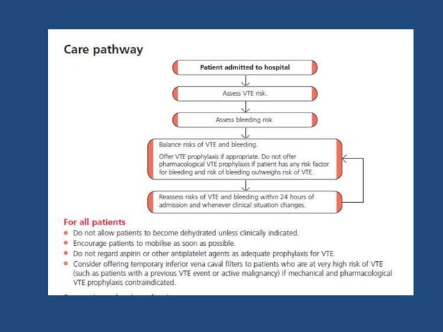 Preventing VTE Venous thromboembolism in hospital | PPT