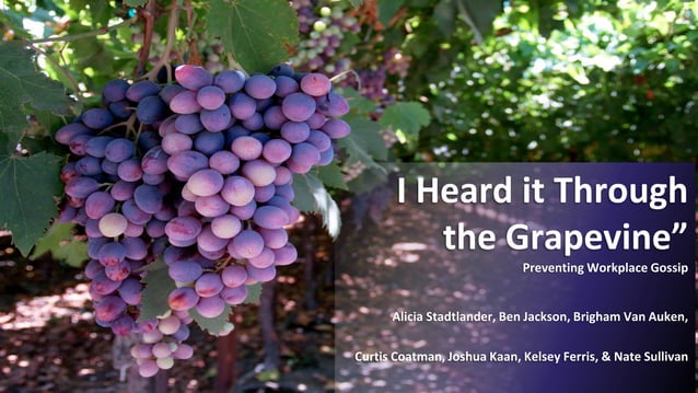 Preventing workplace gossip i heard it through the grapevine | PPT