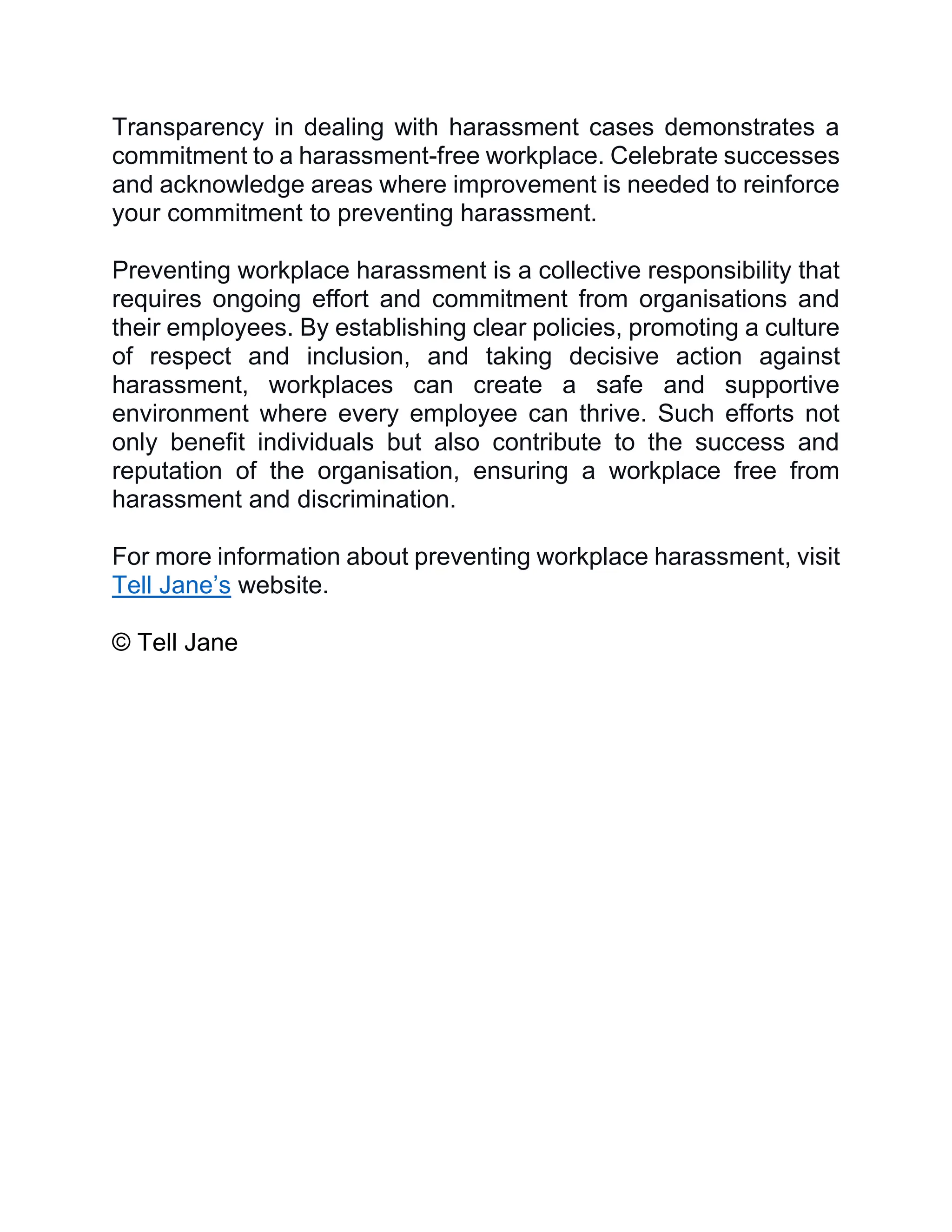 Preventing Workplace Harassment - Creating a Safe and Respectful ...