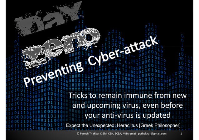 Preventing zero day cyber attacks | PPT Preventing zero day cyber attacks | PPT
