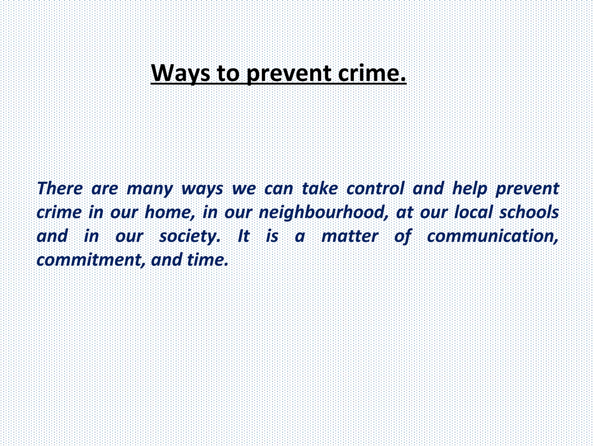 Prevention of Crime | PPT