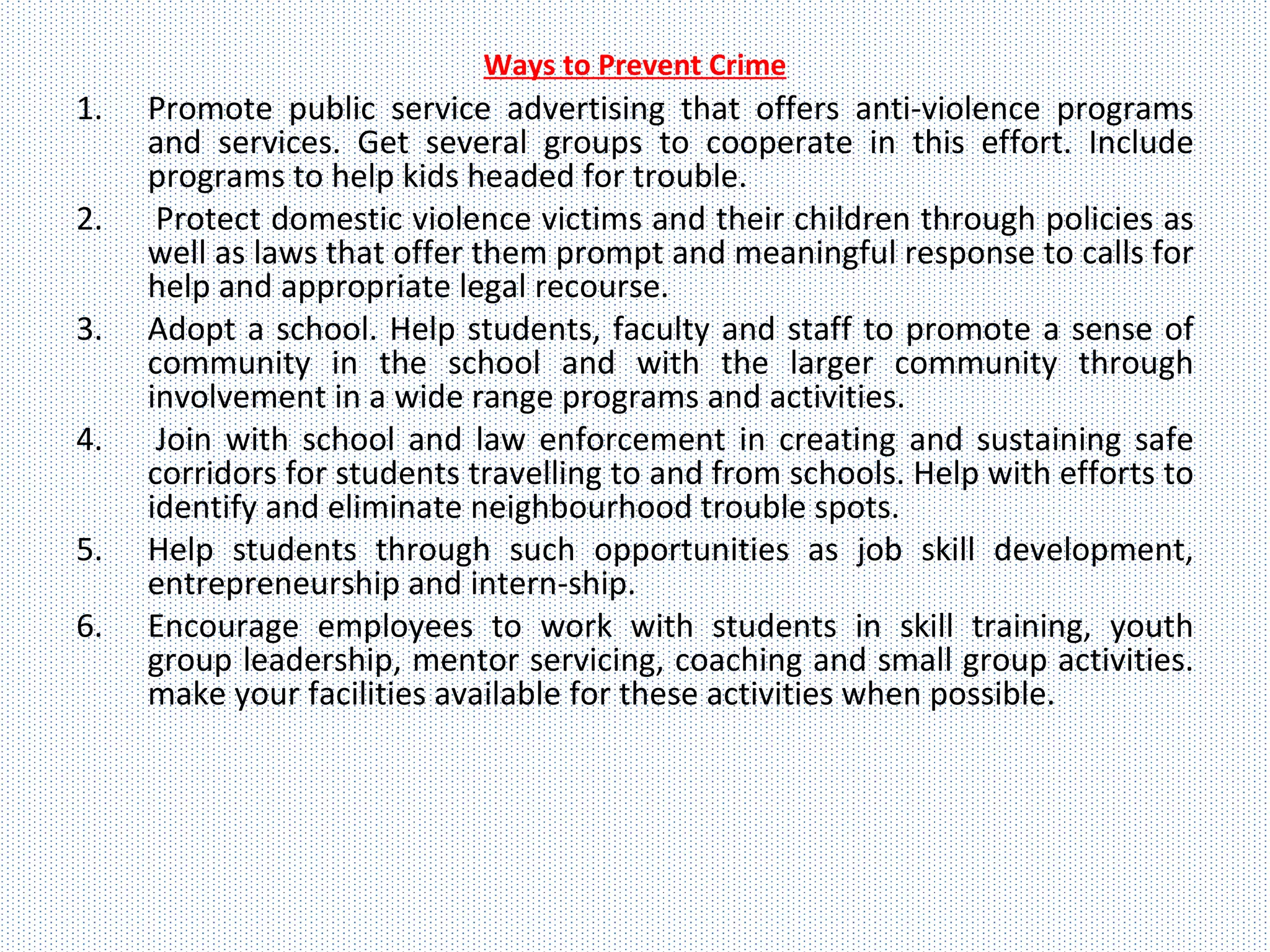 Prevention of Crime | PPT
