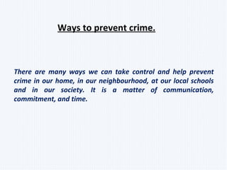 Prevention of Crime | PPT