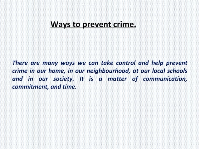 Prevention of Crime | PPT