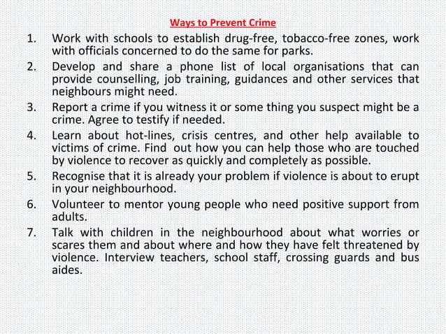 Prevention of Crime | PPT