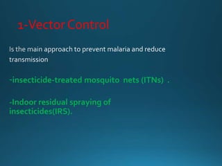 prevention and control of malaria | PPTX