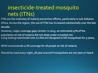 prevention and control of malaria | PPTX