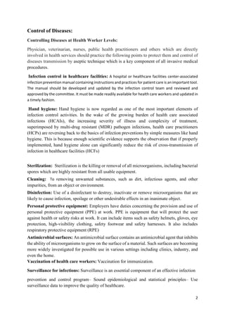 Assignment on Control and Prevention of Diseases | PDF