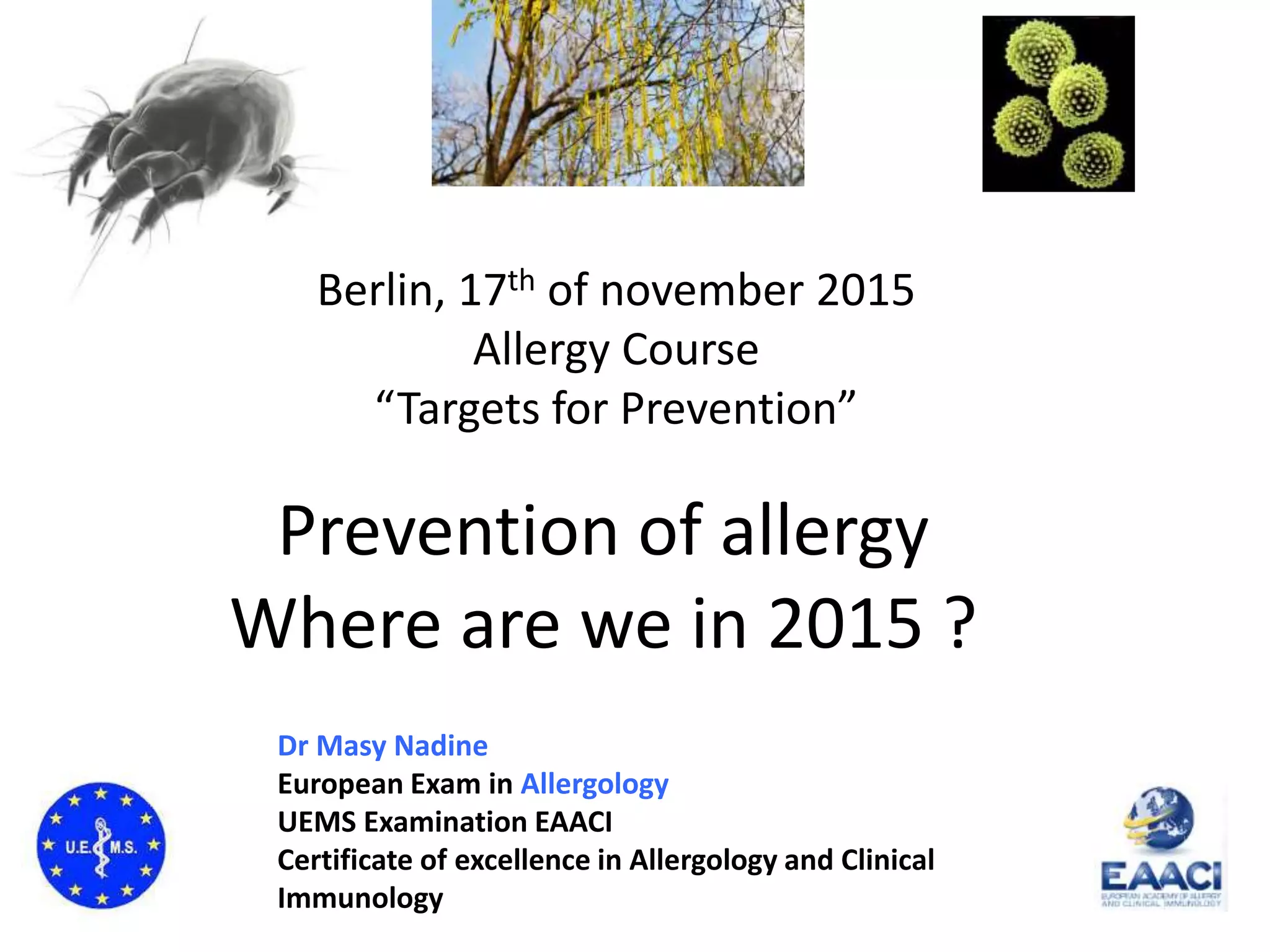 Prevention in allergy | PPTX