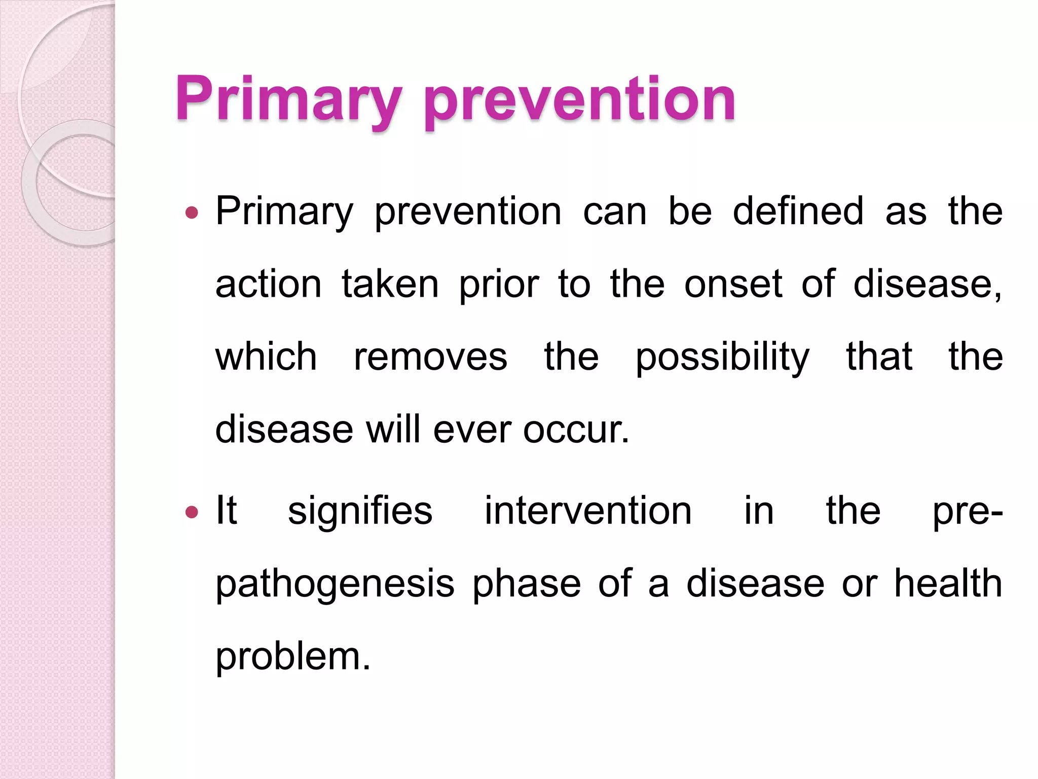 Prevention primary, secondary, tertiary | PPTX