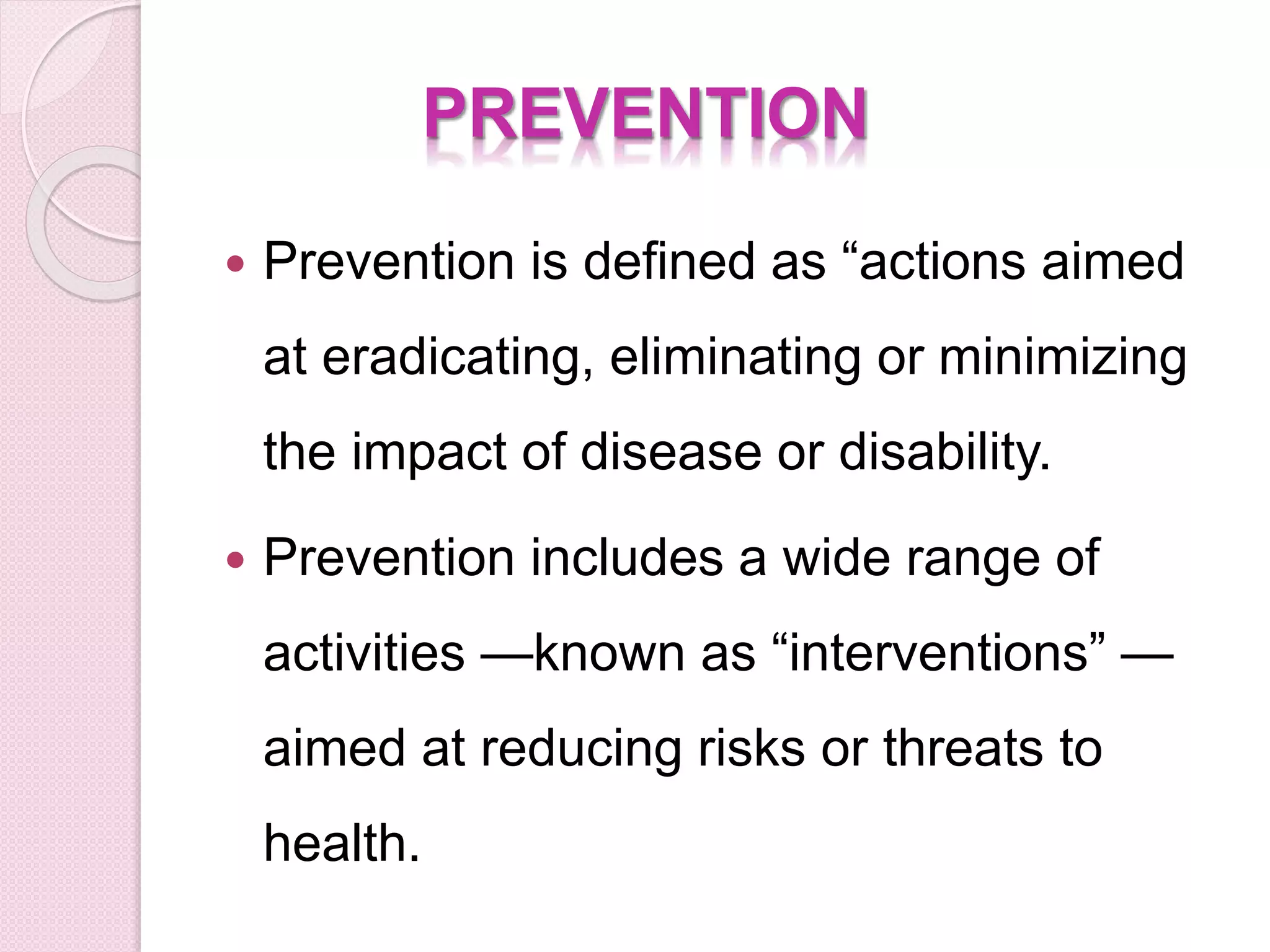 Prevention primary, secondary, tertiary | PPTX