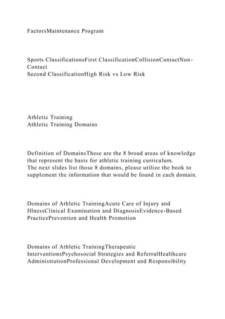 Prevention and Care of Athletic Injuries ATHT 3580Test One.docx