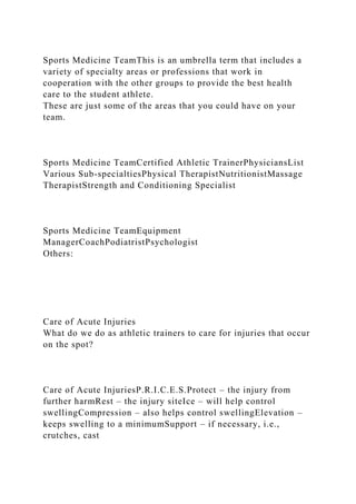 Prevention and Care of Athletic Injuries ATHT 3580Test One.docx