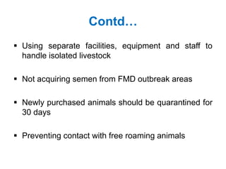 Prevention and control of FMD | PPTX