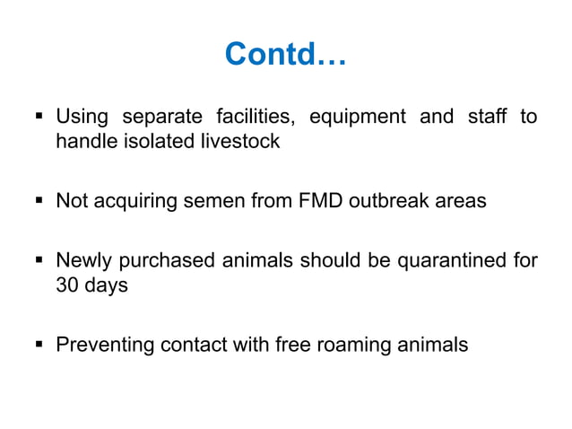 Prevention and control of FMD | PPTX