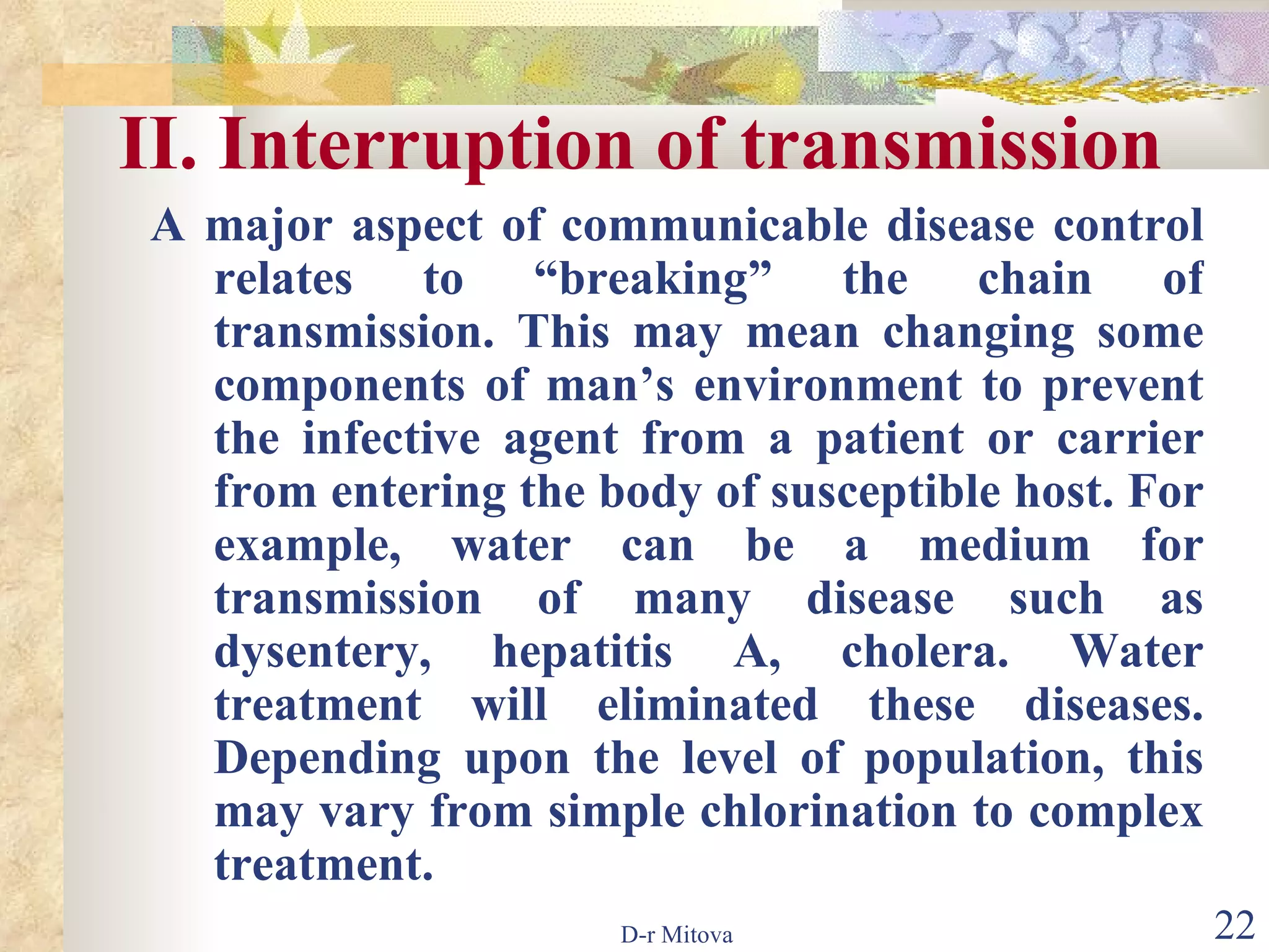Prevention and control of infectious diseases | PPT