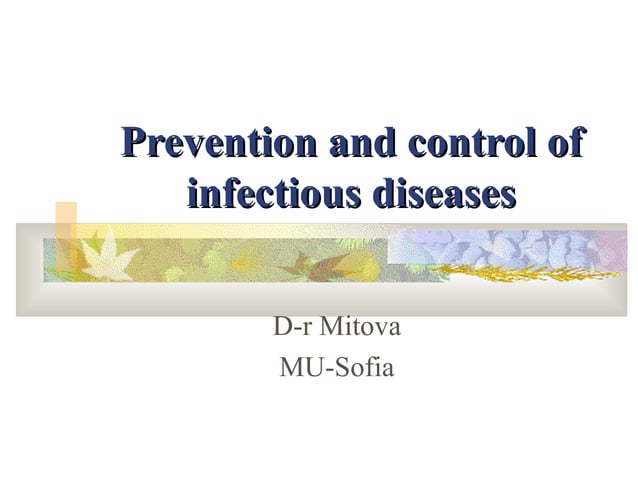 Prevention and control of infectious diseases | PPT