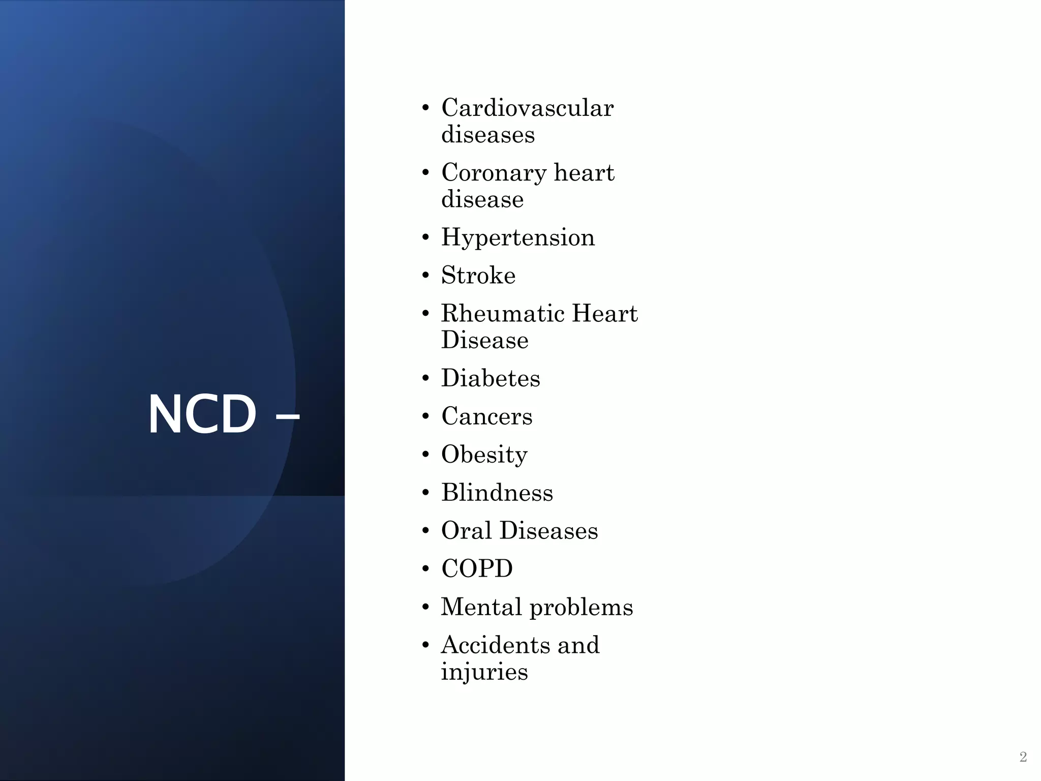 Prevention and Control of Non-Communicable diseases (NCDs).pptx