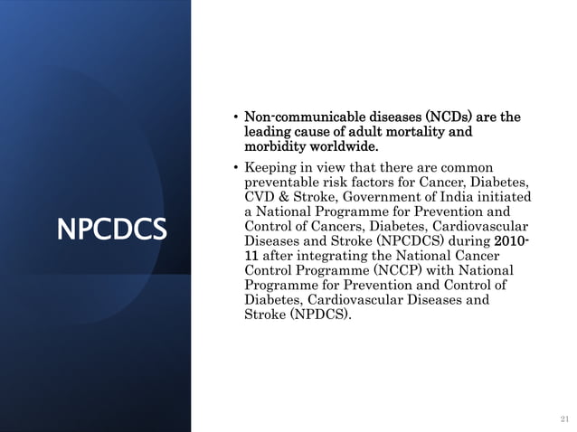 Prevention and Control of Non-Communicable diseases (NCDs).pptx