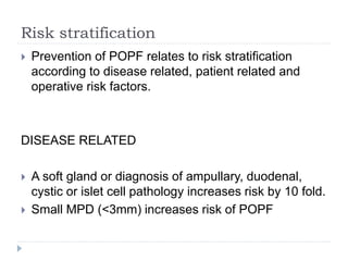 Prevention and management of complications of pancreatic surgery | PPTX
