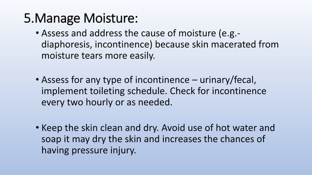 Prevention and management of pressure injury | PPTX