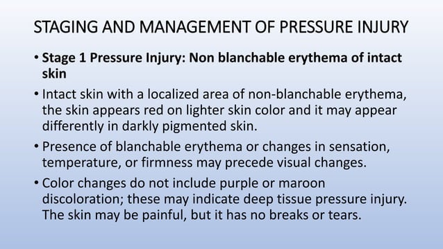Prevention and management of pressure injury | PPTX
