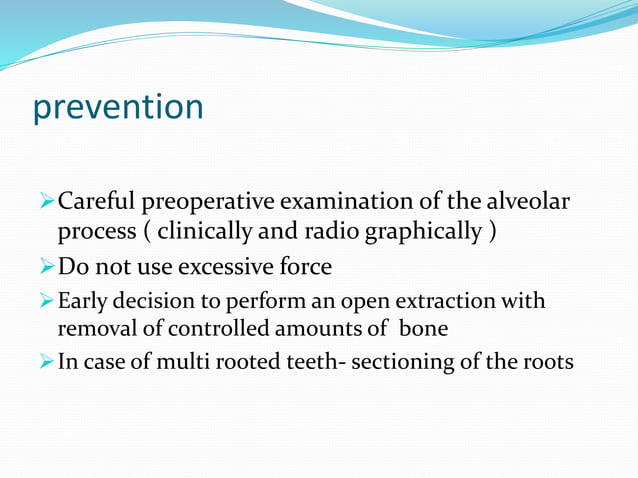 Prevention and managment of extraction complication | PPTX