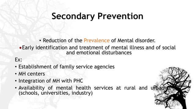 Prevention and promotion of mental illness | PPTX