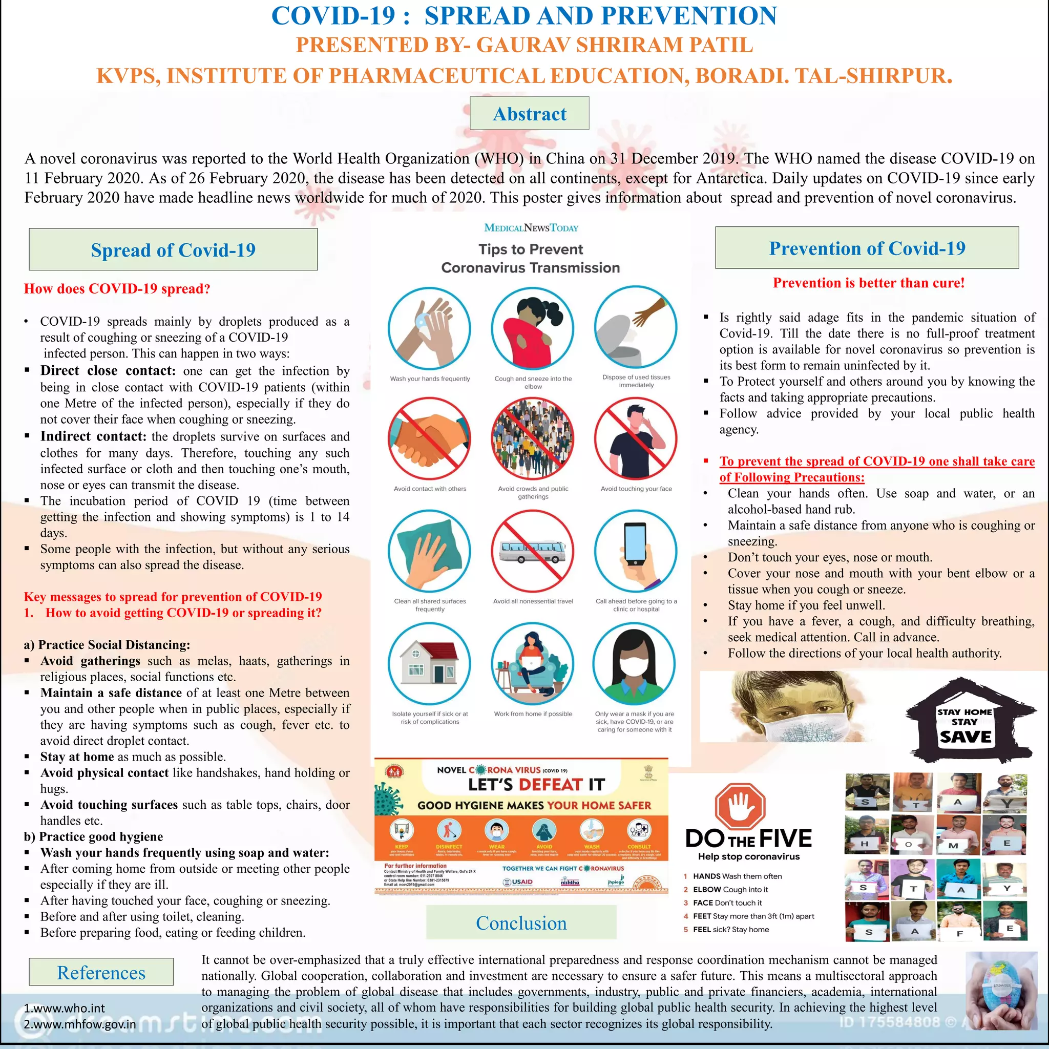 Prevention and spread on corona poster | PDF