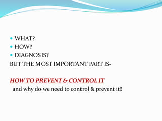 Prevention & control of diabetes | PPTX