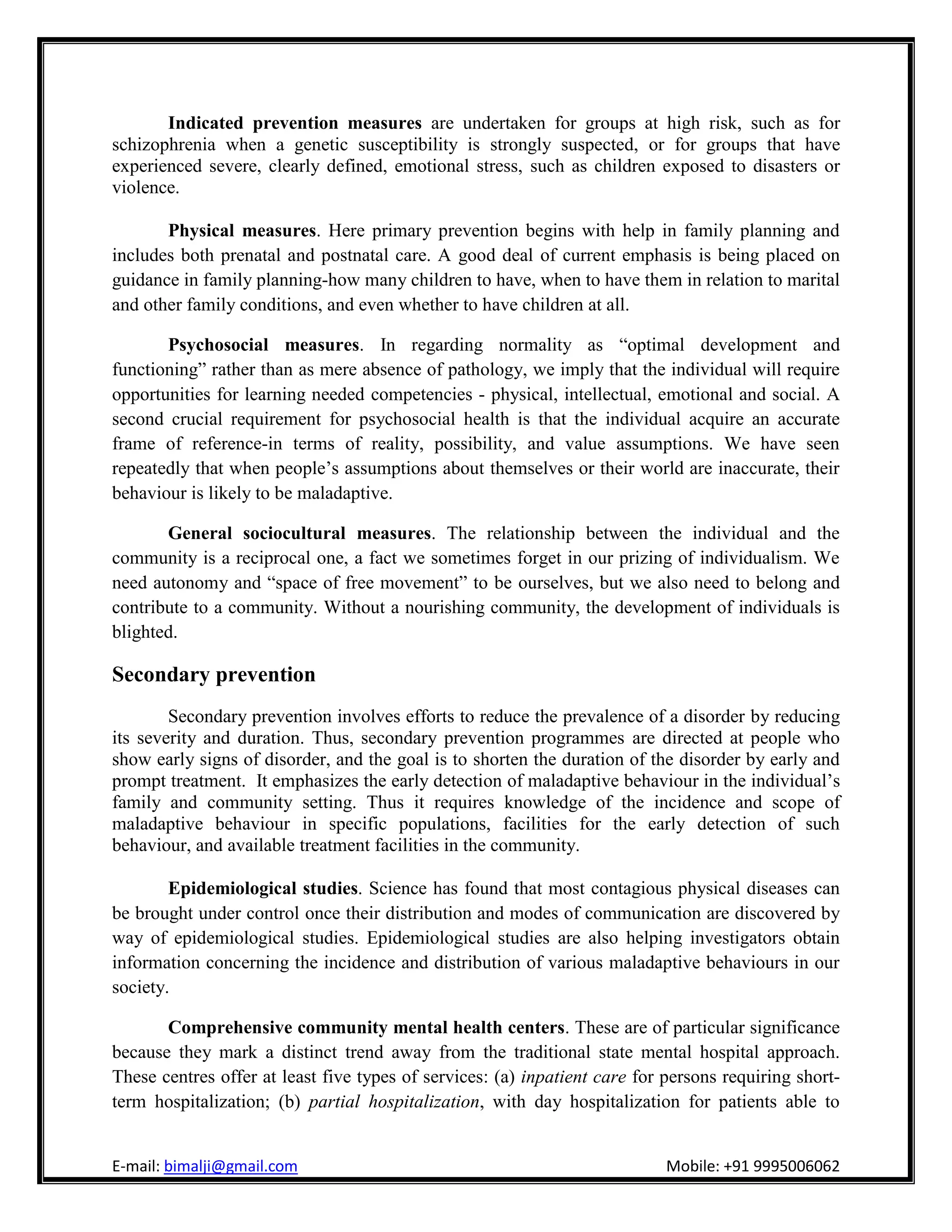 Prevention, characteristics of counselling | DOCX