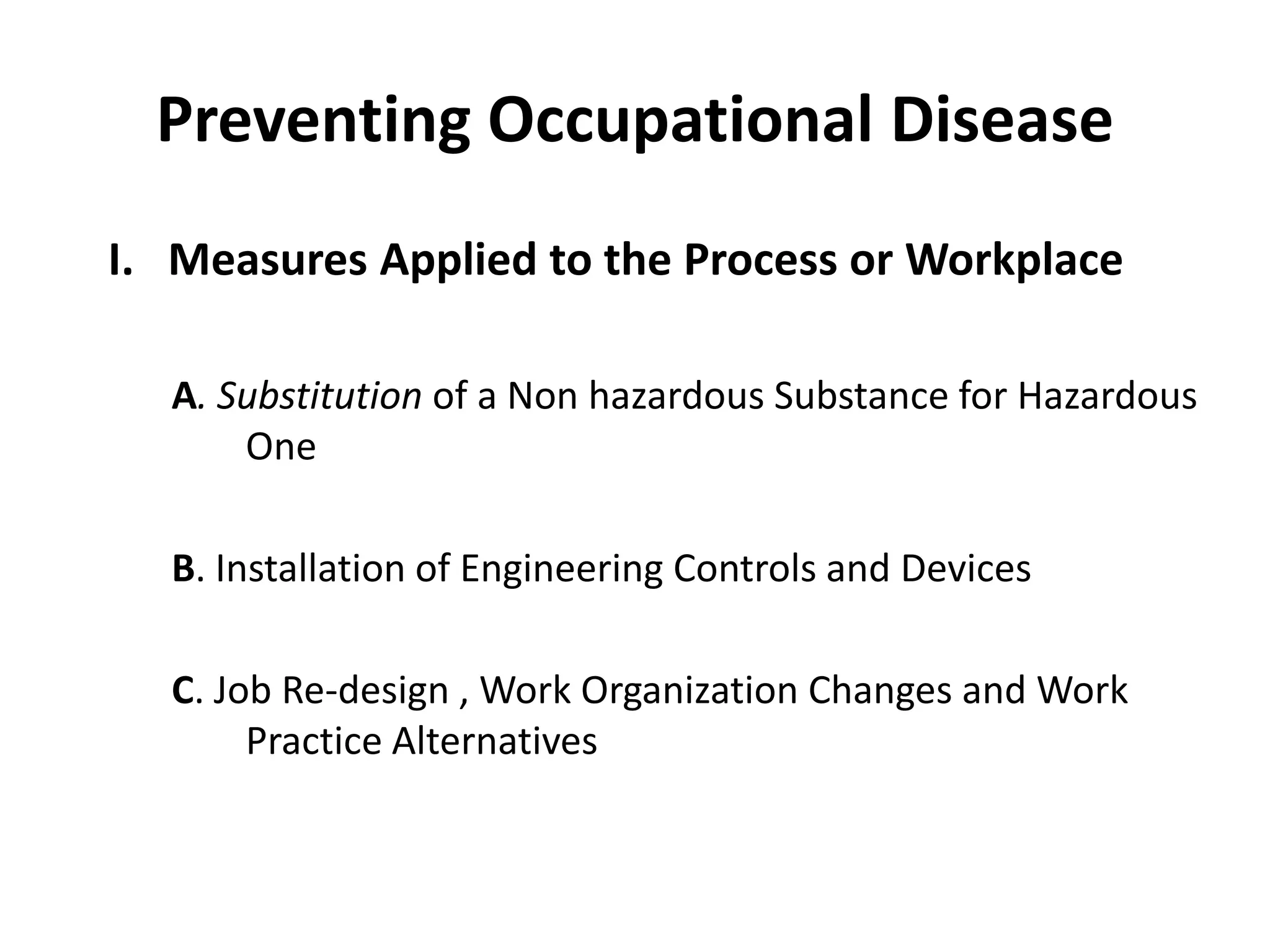 Prevention & control of occupational diseases | PPTX