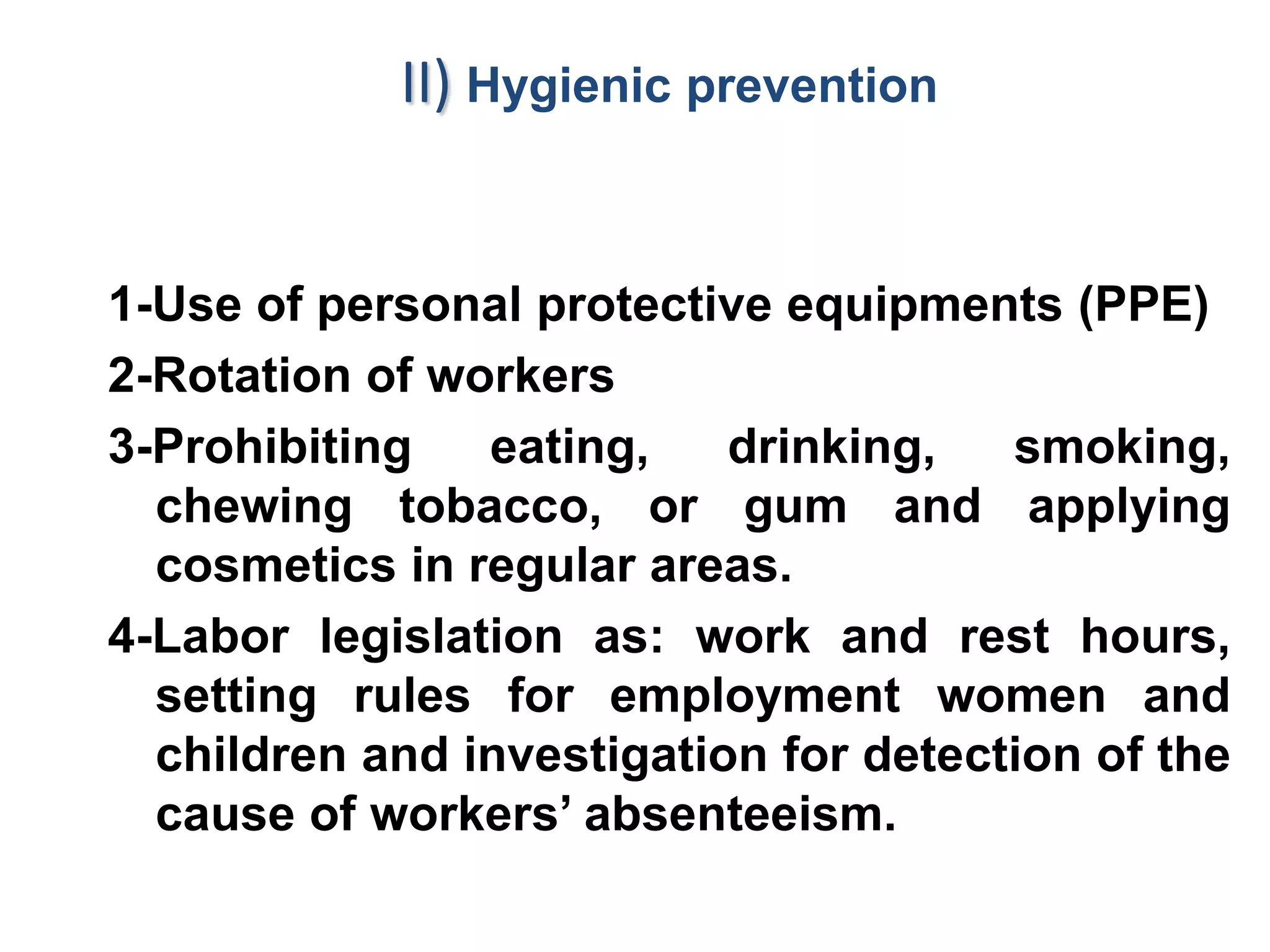 Prevention & control of occupational diseases | PPTX