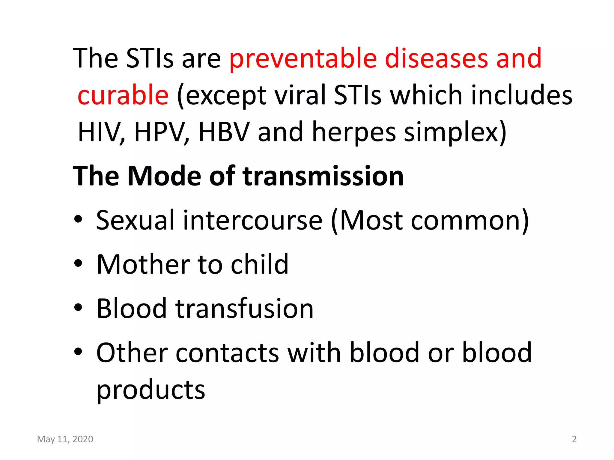 Prevention & control of STI | PDF
