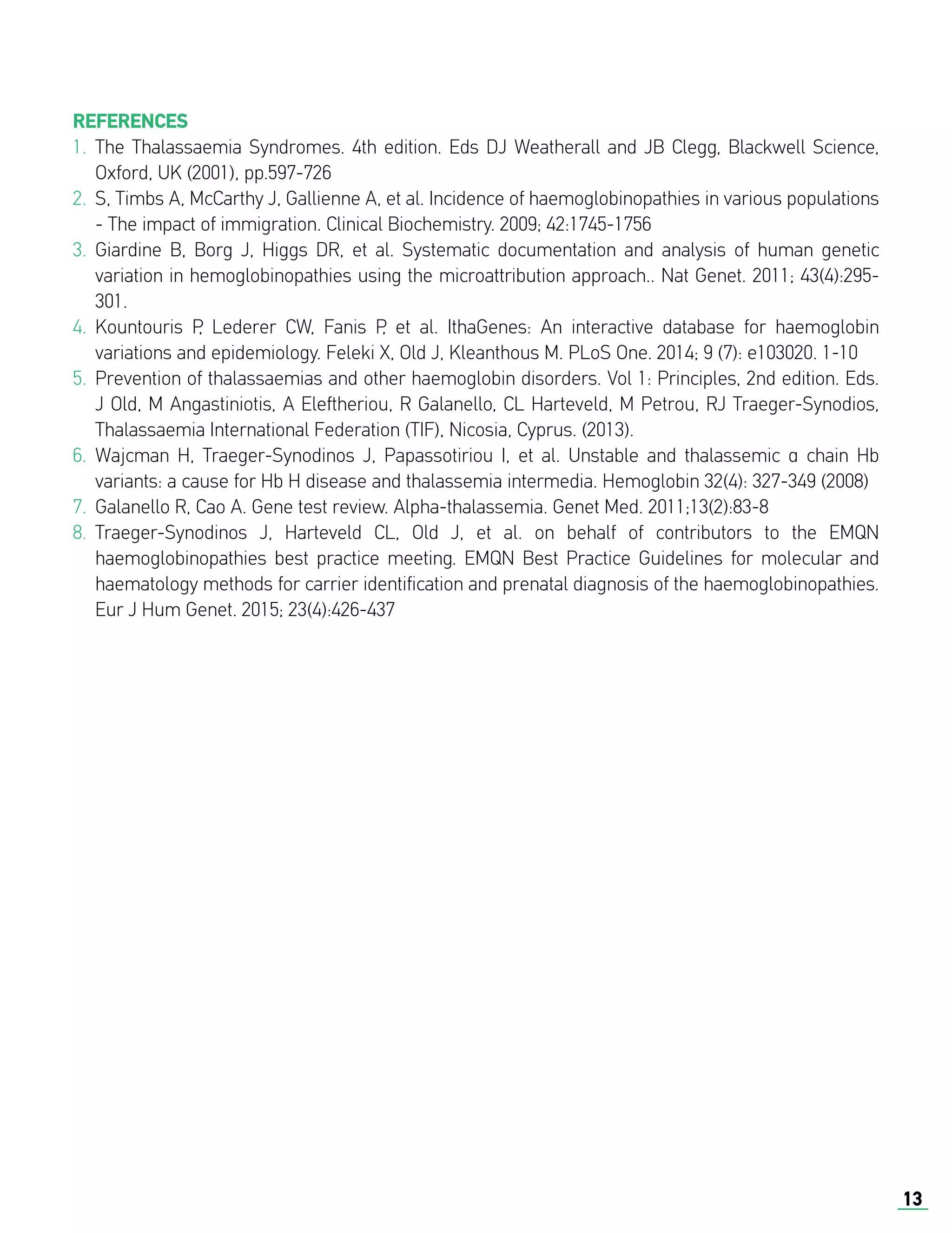Prevention and Diagnosis of Haemoglobinopathies - A Short Guide for ...