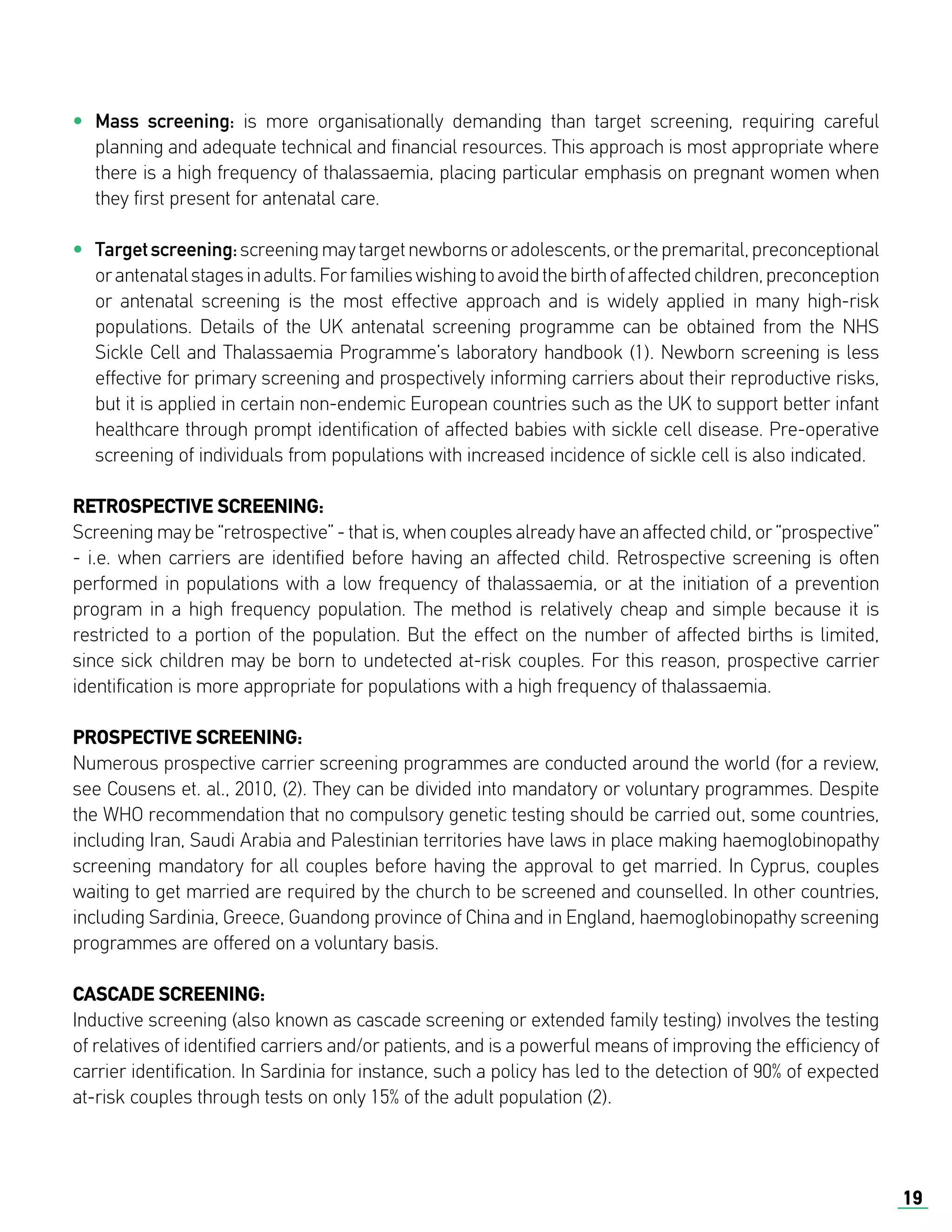 Prevention and Diagnosis of Haemoglobinopathies - A Short Guide for ...