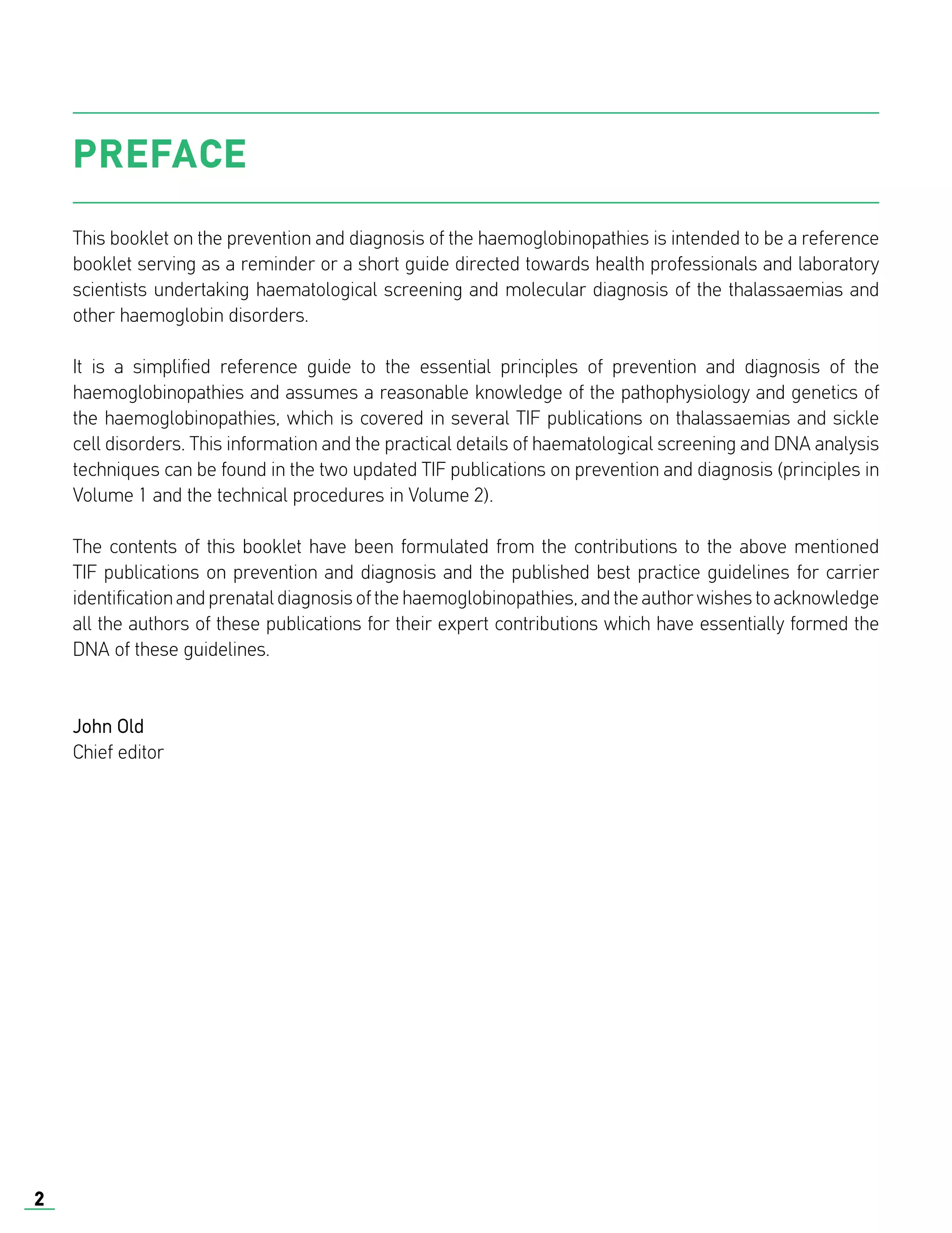 Prevention and Diagnosis of Haemoglobinopathies - A Short Guide for ...
