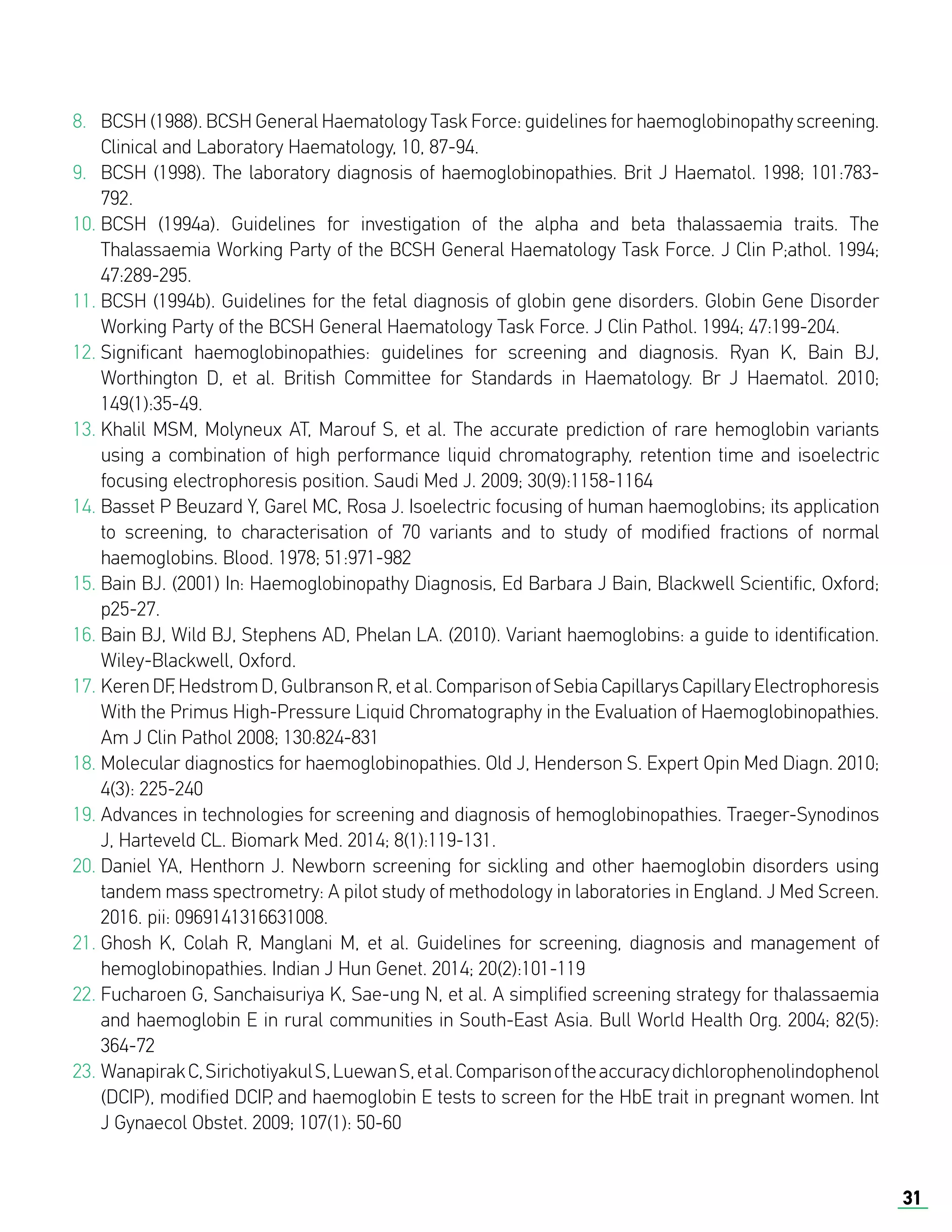 Prevention and Diagnosis of Haemoglobinopathies - A Short Guide for ...