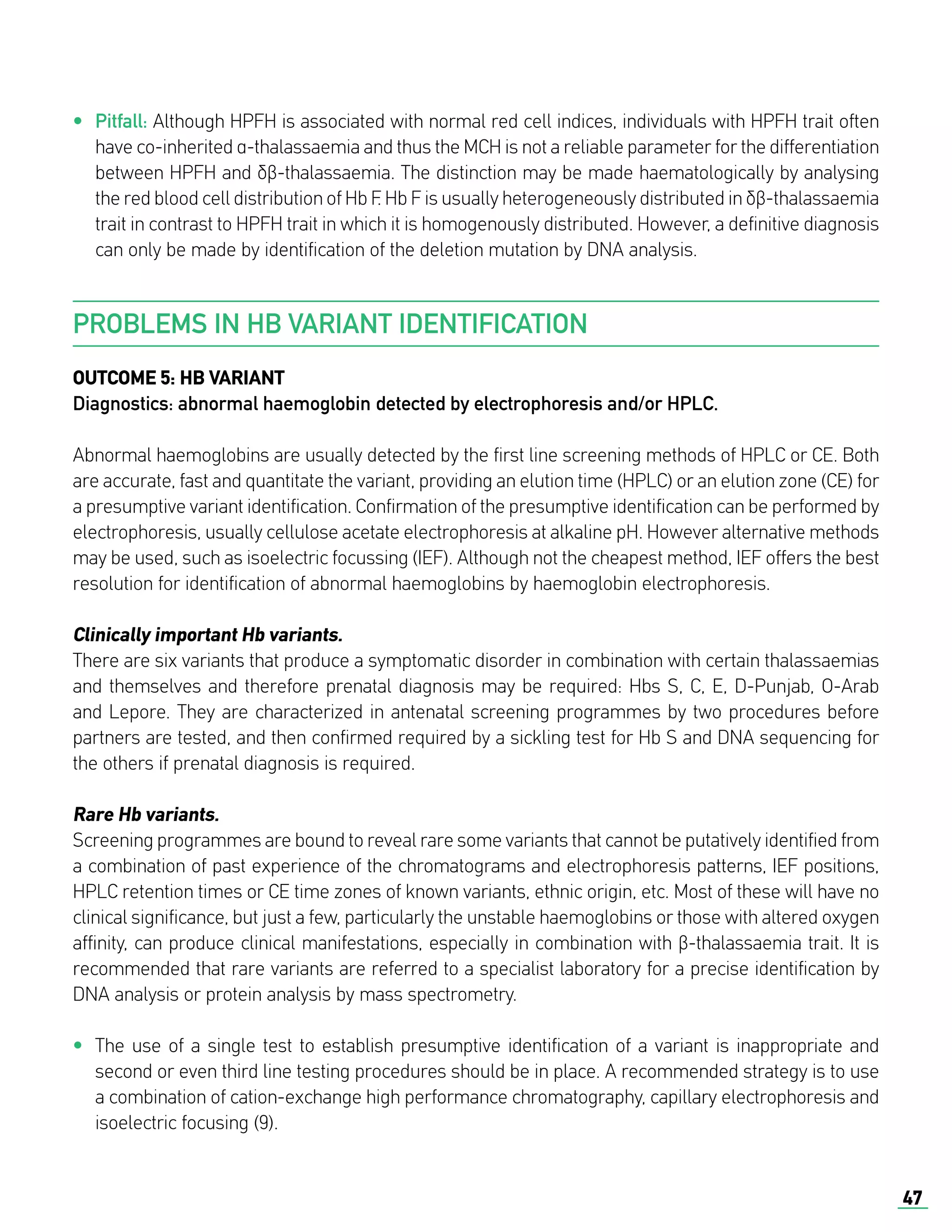 Prevention and Diagnosis of Haemoglobinopathies - A Short Guide for ...