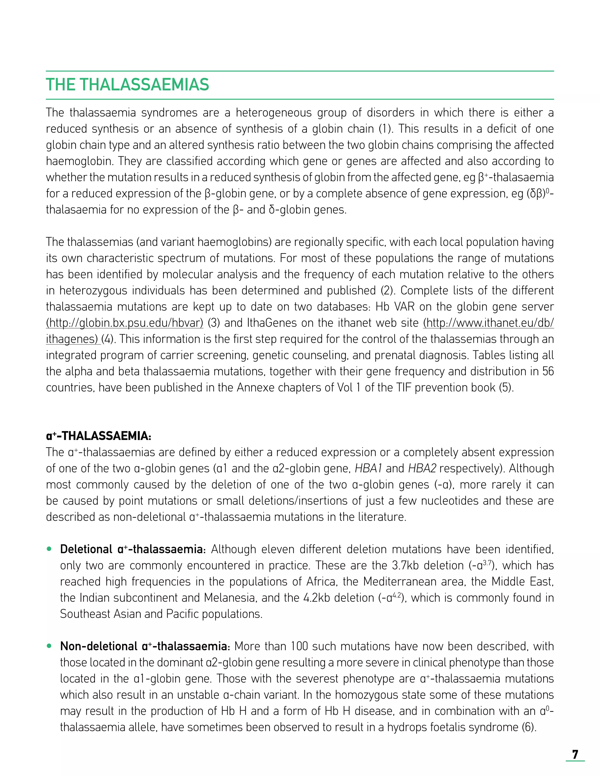 Prevention and Diagnosis of Haemoglobinopathies - A Short Guide for ...