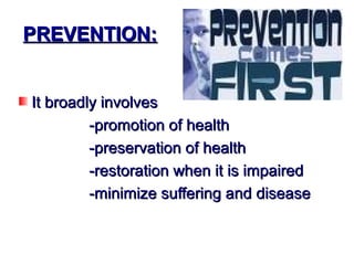 levels of Prevention &modes of intervention | PPT