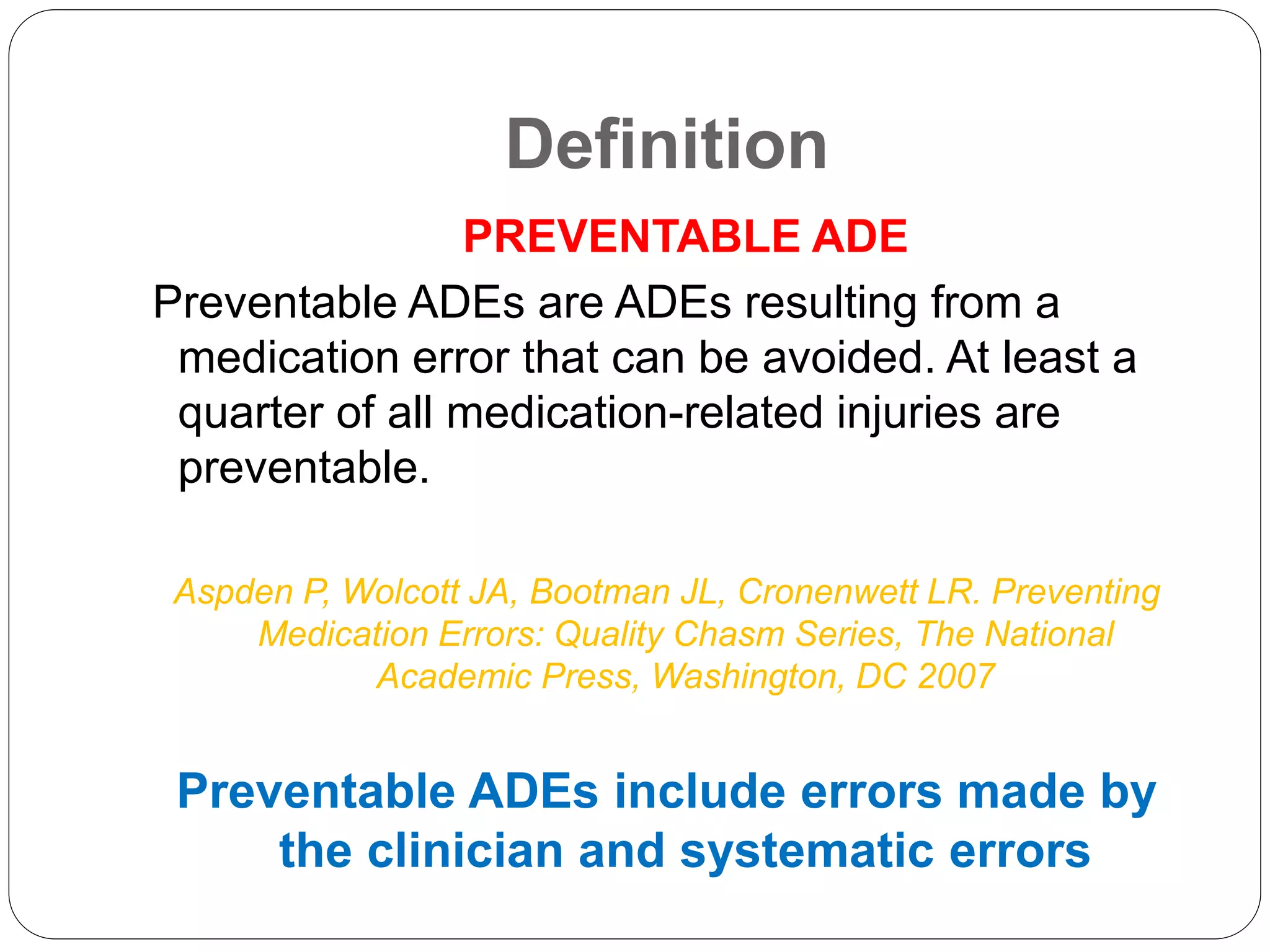 Prevention of adverse drug events in hospital | PPTX