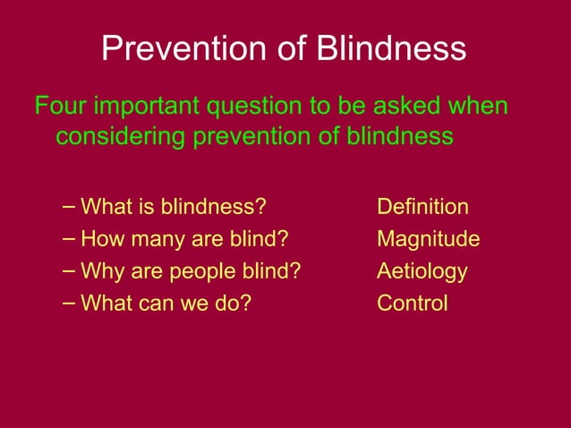 Prevention of blindness | PPT