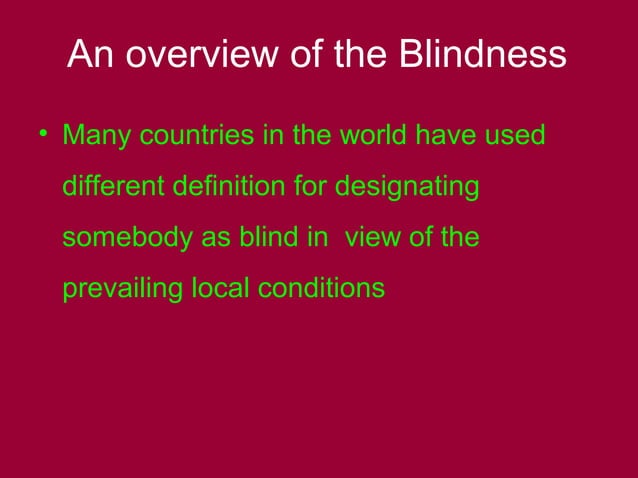 Prevention of blindness | PPT