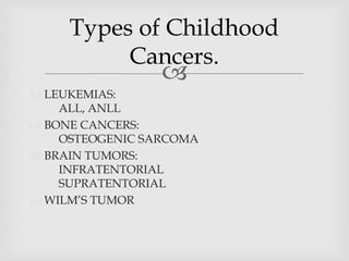 Prevention of childhood cancers | PPTX
