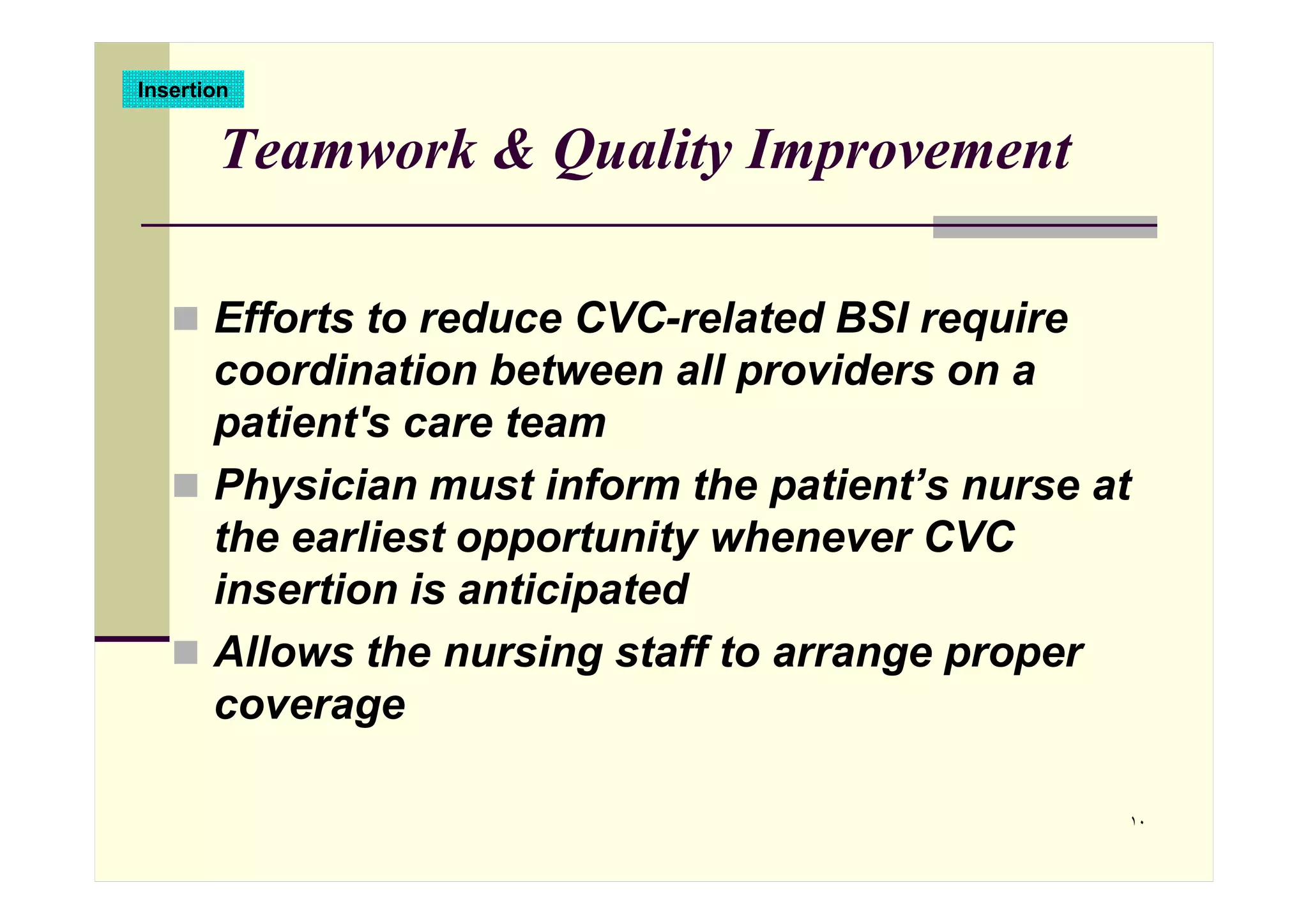 Prevention of Central Line Associated Blood Stream Infection (CLABSI ...